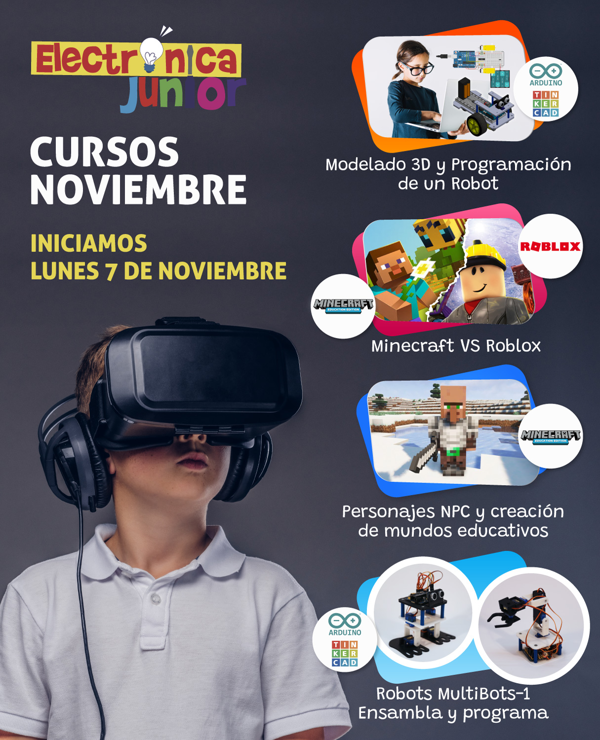 CURSOS EN LÍNEA – Electrónica Junior